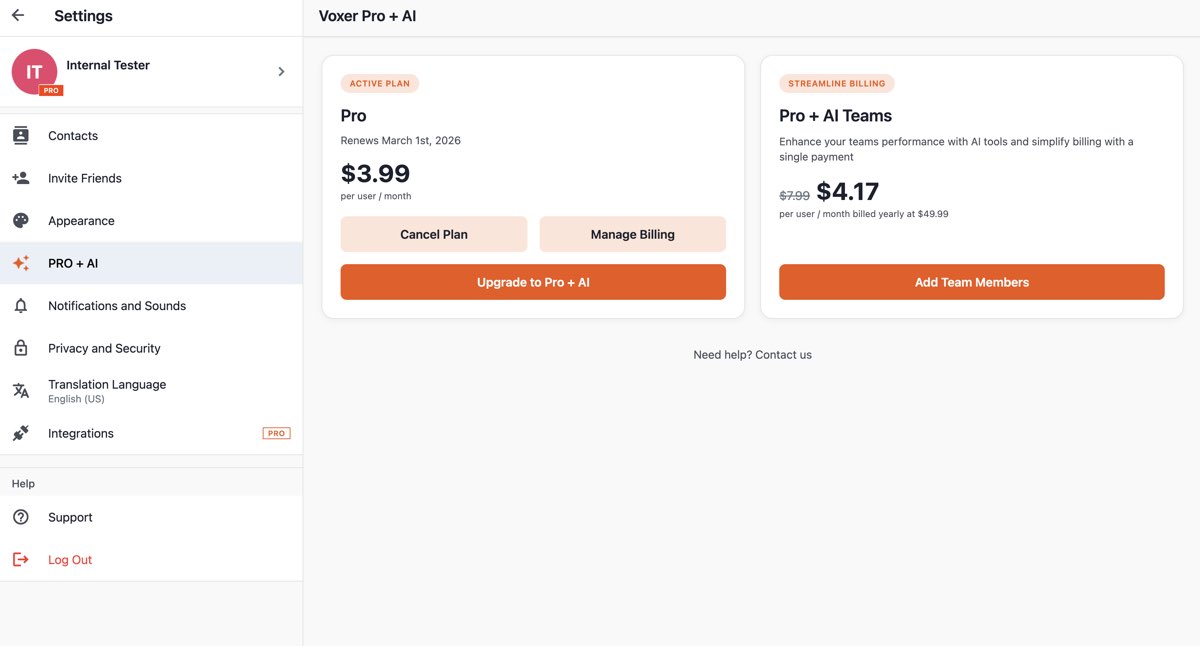 How do I cancel my Voxer Pro or Pro+AI subscription? – Voxer Support